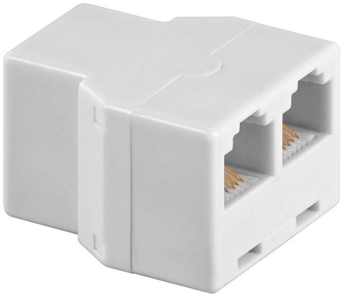 Buy RJ12 T-splitter straight F-F-F at the right price @ electrokit