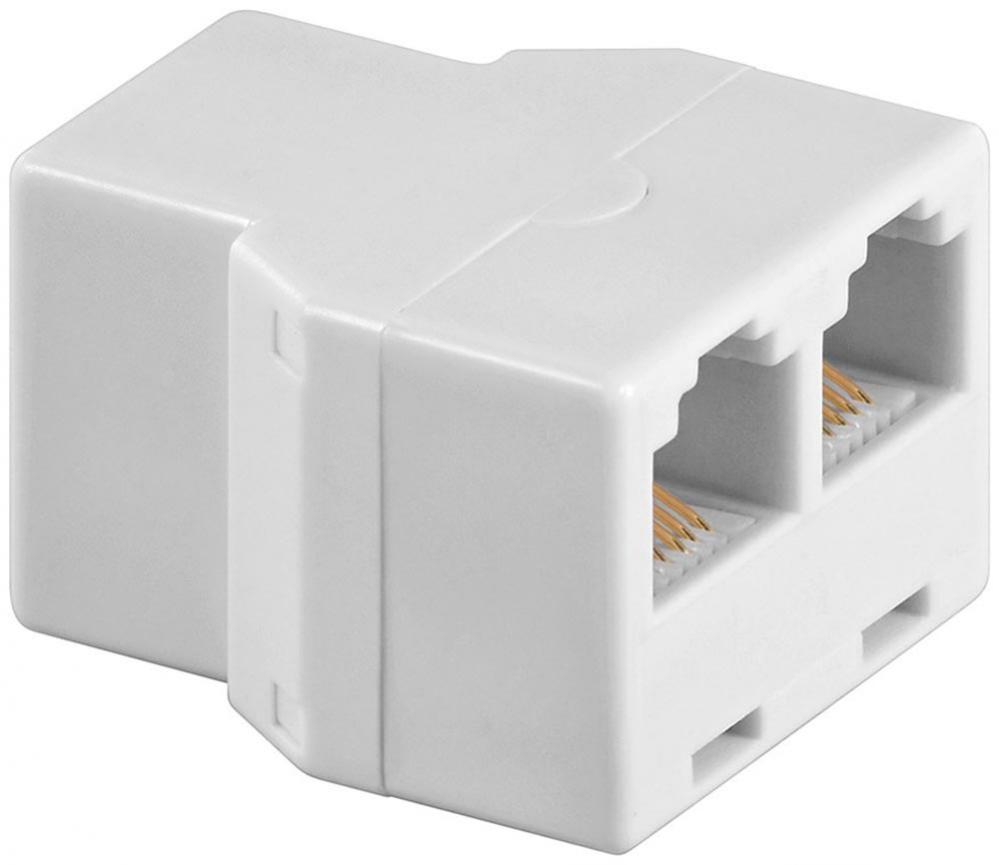 Buy RJ12 T-splitter straight F-F-F at the right price @ electrokit