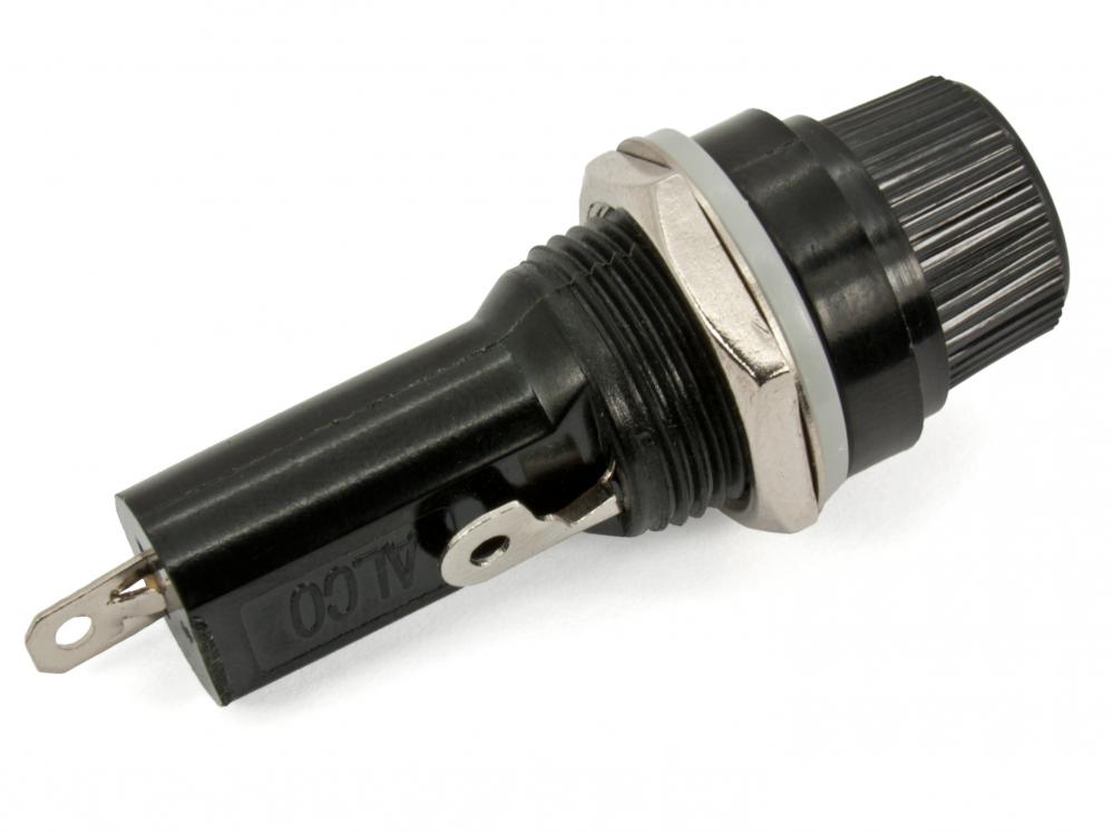 Buy Fuse socket 6x32mm 10A panel mount at the right price @ electrokit