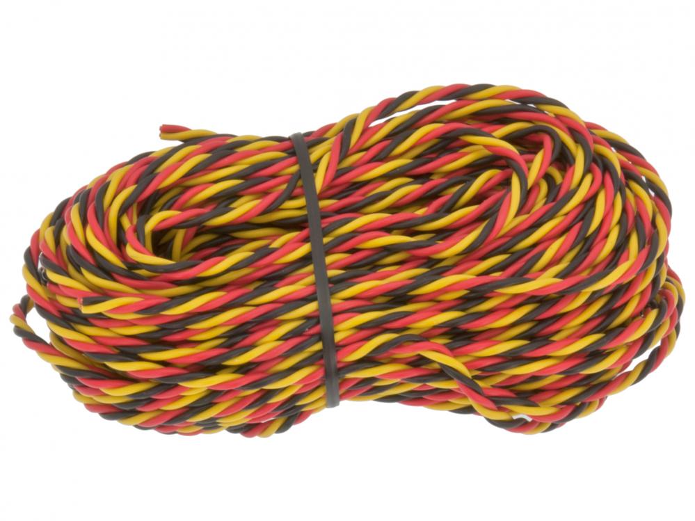 Buy Servo cable 3-pin twisted AWG22 15m at the right price @ electrokit