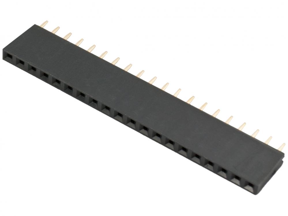 Buy Female header 2.54mm 1x20p gold at the right price @ electrokit