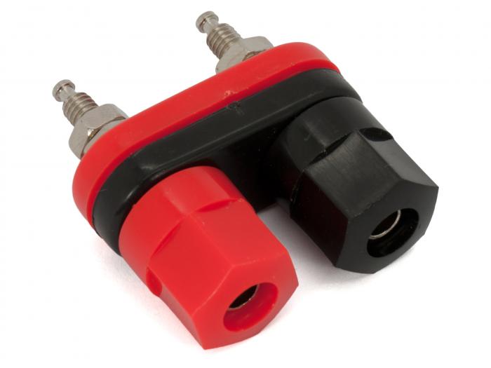 Köp Banankontakt 4mm dubbel hona chassie röd/svart till rätt pris @ electrokit