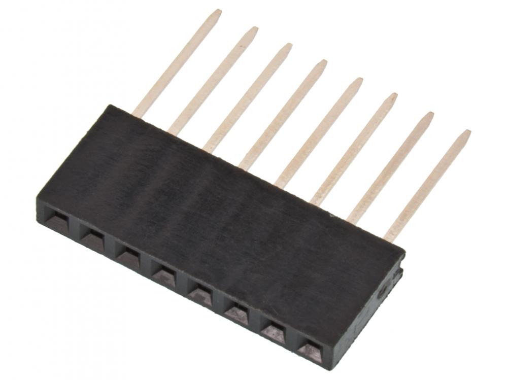 Buy Female header 2.54mm 8p stackable at the right price @ electrokit