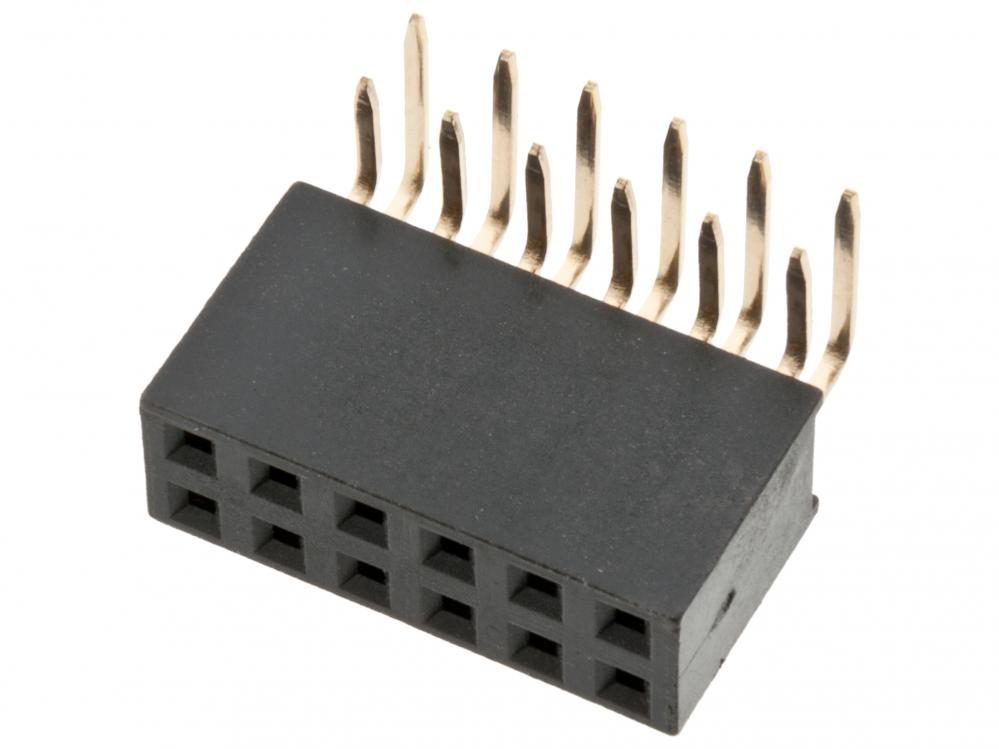 Buy Female header 2.54mm 2x6p side-entry at the right price @ electrokit