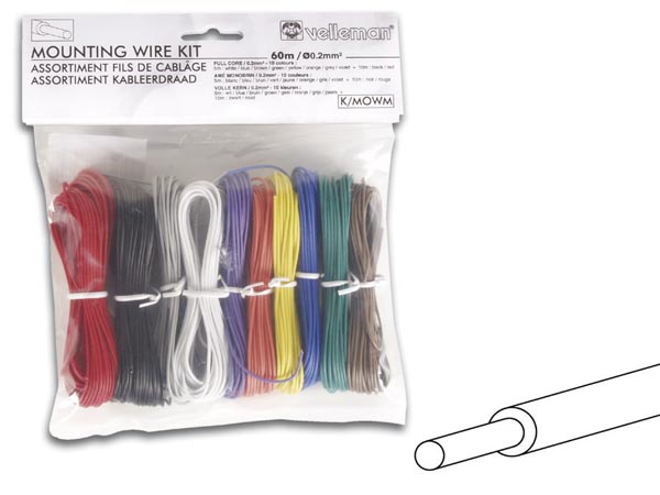 Buy Hook-up wire single wire - kit 60 m at the right price @ electrokit