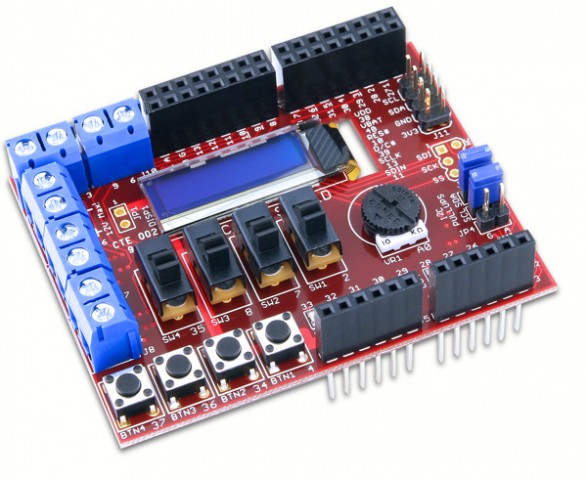 Buy chipKIT Basic I/O Shield at the right price @ electrokit