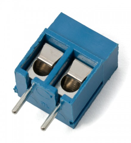 Buy Screw terminal 5mm 2-pole blue at the right price @ electrokit