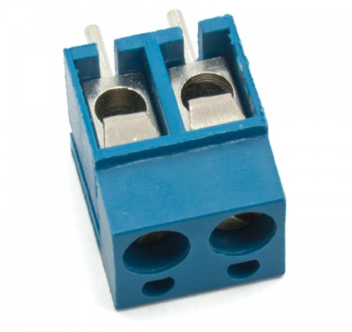 Buy Screw terminal 5mm 2-pole blue at the right price @ electrokit