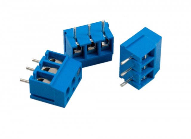 Köp Skruvplint 5mm 3-pol blå (utgår) till rätt pris @ electrokit