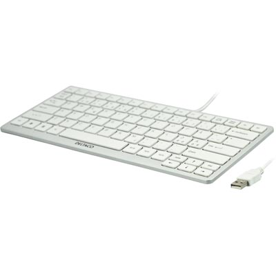 Köp Tangentbord USB slimline mini vit/silver till rätt pris @ electrokit