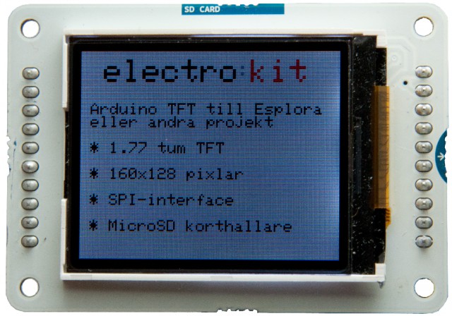Köp Arduino LCD TFT 1.77" SPI SD till rätt pris @ electrokit